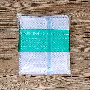 Laundry Bags, SASUM LIFE 3 Pack Zippered Mesh Polyester Wash Bags Premium Durable White for Jeans, Lingerie,Socks,Bra Sweaters, Coats in Washing Machine & Drier (Beehive)