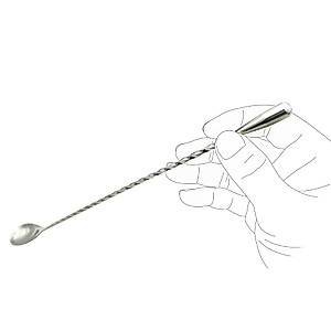 15.7“ Extra Long Cocktail Mixing Spoon Set Food-Grade 18/8 Stainless Steel Stirrer Spiral Pattern Bar Cocktail Shaker Spoon for Ice Cream Smoothies Malts Milkshakes Juice Coffee Tea Drink - Set of 2