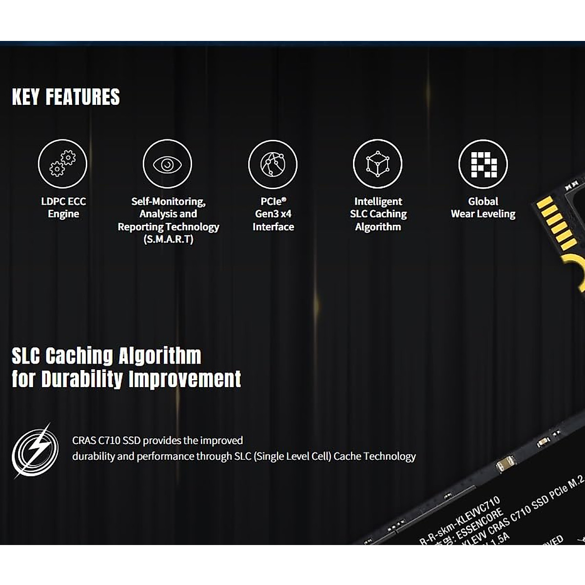 KLEVV CRAS C710 512GB M.2 NVMe PCIe Gen3x4 Internal SSD up to 2050MB/s (K512GM2SP0-C71)