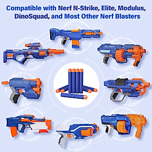 AMOSTING Refill Darts 100PCS Bullets Ammo Pack Compatible for Nerf N-Strike Elite 2.0 Series DinoSquad – Work with All Elite Blasters Blue