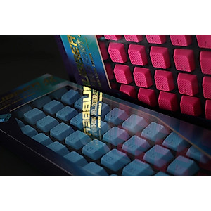 TAI-HAO 42 Rubber Gaming Keycaps Compatible with All MX Types Keyboards - Neon Pink