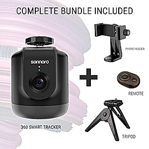 Sonnoro Face Tracking Auto Tracking AI (Artificial Intelligence) Powered Tripod Bundle Tripod 360 Degree Auto Tracking Holder Webcam Face Body Motion Tracking Stand iPhone DSLR Action Camera GoPro