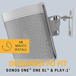 ONE, ONE SL, Play:1 Wall Mount Bracket - White - Compatible with SONOS ONE, ONESL & Play:1