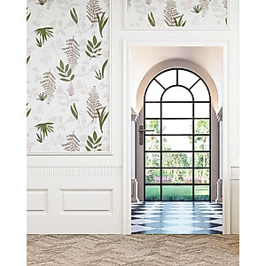 Floral Peel and Stick Wallpaper Modern Leaf Contact Paper Removable Wallpaper Decorative Self Adhesive Wallpaper Wall Paper 17.3" x 393.7"