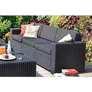 Deserqi 6-Piece Patio Cushion Cover Outdoor Patio Cushion Cover with Zipper Waterproof Replacement for 3-Piece Patio Furniture Set, Outdoor Cushion Cover Gray Coffee, Cover Only