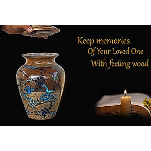 Medium Size Lightning Strike Wooden Pet Urns for Dogs Ashes, Turn Wood pet Cremation urns with Threaded Lid | Carved Paw Cat/Dog Urn for Pet Ashes Dog (Lightening Work, Medium 65 cu inches)