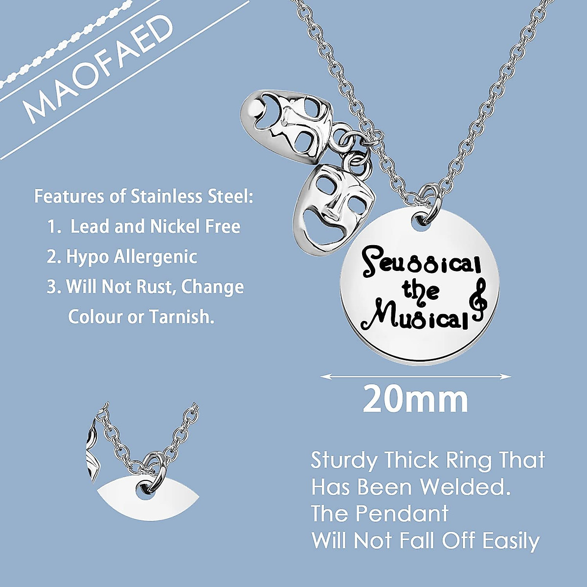 MAOFAED Musical Inspired Gift Musical Theatre Gift Musical Theatre Lover Gift Musical Jewelry Musical Necklace (seussical the musical)