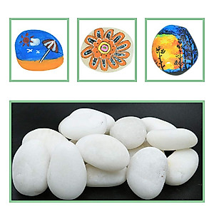 White River Rocks for Painting – 20 Big Rocks, 2” - 3.5” Inch Flat Smooth Stones, about 6 LB. of Craft Rocks for Rock Painting, Kindness Stones, Painting Rocks Supplies for Adults and Kids