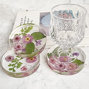 RESINWORLD 6-Cavity Deep Round Coaster Molds, 4 Inches Coaster Silicone Molds for Epoxy Resin, Coaster Resin Molds for Flower Bouquet Preservation