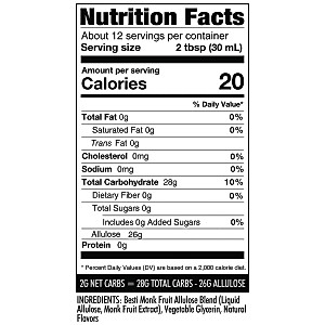 Wholesome Yum Zero Sugar Maple Syrup (Keto Maple Syrup) With Monk Fruit & Allulose - Natural Sugar Free Pancake Syrup - Non GMO, Low Carb, Gluten Free, Vegan, No Aftertaste (12 fl oz)