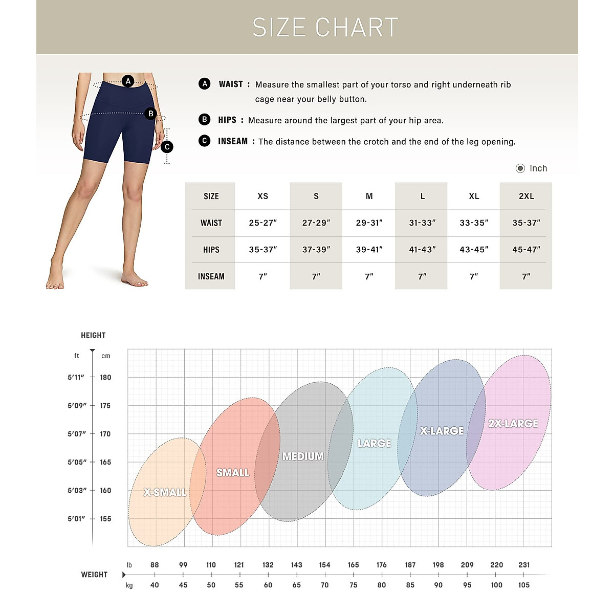 TSLA Women's High Waisted Bike Shorts, Workout Running Yoga Shorts with Pocket, Athletic Stretch Exercise Shorts, 7'' Yoga Shorts Black, Large