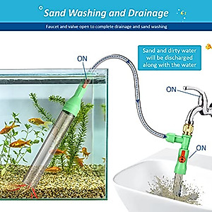 ZZM Fish Tank Cleaning Tools, Aquarium Water Changer Kit, Siphon Fish Tank Vacuum Gravel Cleaner, Universal Water Pump Accessories for Aquarium Quick Water Change (30ft)