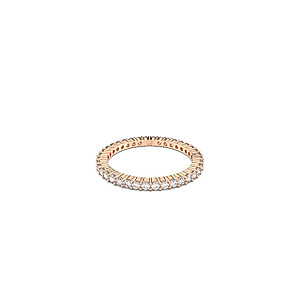 SWAROVSKI Vittore Ring, Round Cut, Clear Crystals, Rose Gold-Tone Finish US Size: 9; EU Size: 60