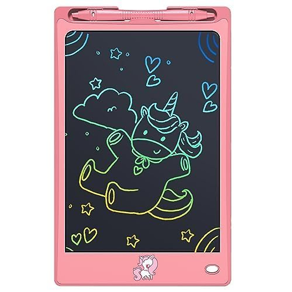 FLUESTON Drawing Tablet Board Kids Toys LCD Doodle Writing Pads for 3 4 5 6 7 7+ Year Old Girls Boys, Toddler Educational Learning Erasable Pad for Birthday 8.8 Inch Green Cute Dinosaur