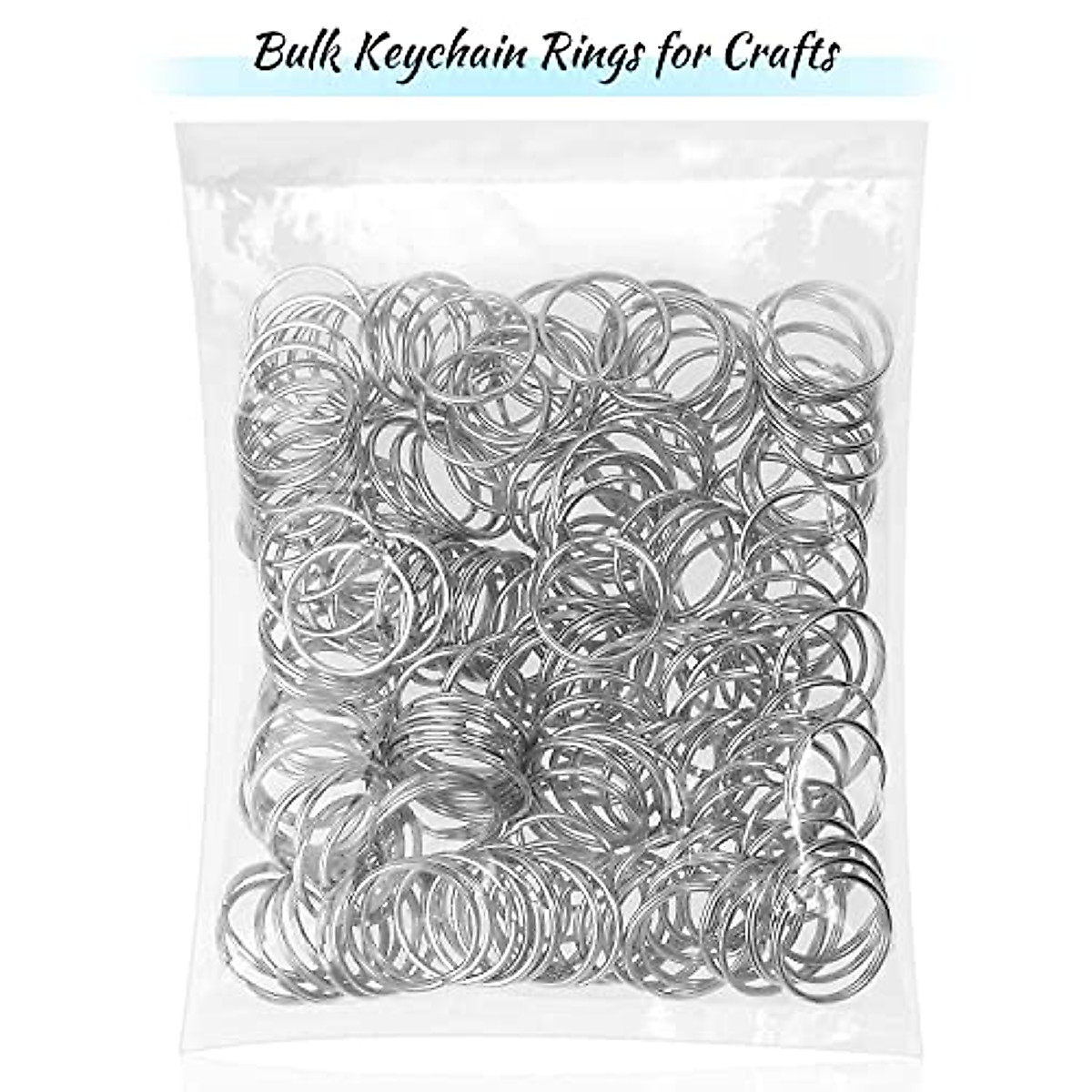 Paxcoo 100 Pack Keyrings, Split Key Rings Bulk for Keychain and Crafts (1 Inch)