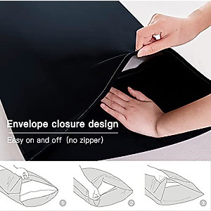 Airensky Pillow Cases Queen - Black Slip Pillow Cases for Hair and Skin 2 Pack 20x30 inches，Soft Chill & Breathable Pillow Cover with Envelope Closure，Gifts for Women Men