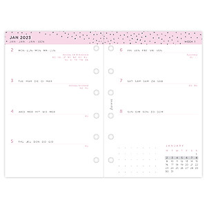 Filofax Pocket Confetti Week to View Diary, organizer diary, 2023, diary refill, calendar, White