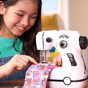 Miraculous Ladybug - Marinette's Mini Sewing Machine For Beginners And Kids, Dual Speed Portable Machine with Miraculous Fabric, Black Mannequin, Superhero Mask Cutouts, And Foot Pedal (Wyncor)