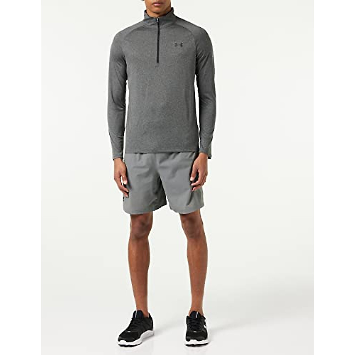 Under Armour Men's Tech 2.0 1/2 Zip-Up Long Sleeve T-Shirt , Carbon Heather (090)/Charcoal , 3X-Large Tall