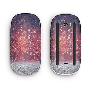 Design Skinz Red and Blue Glowing Orbs with Silver Sparkle Vinyl Decal Compatible with The Apple Magic Mouse 2 (Wireless, Rechargable) with Multi-Touch Surface