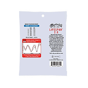 Martin Authentic Acoustic Guitar Strings - Lifespan 2.0 Treated