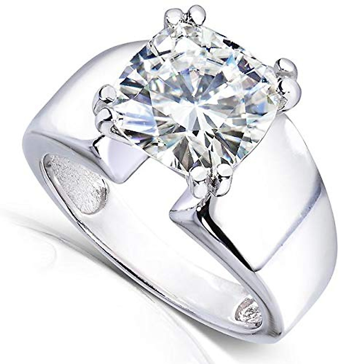 Kobelli Cushion-cut Moissanite Solitaire Engagement Ring 2 4/5 CTW 14k White Gold, Size 9, White Gold