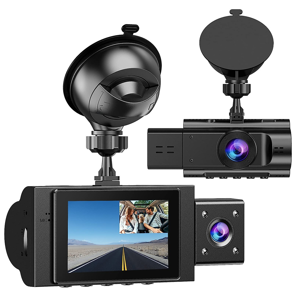 Bundle Include 64GB Micro Memory Card + Yansoo Dual Dash Cam Front and Inside