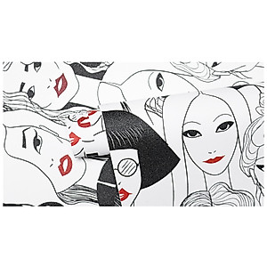 HAOKHOME Modern Peel and Stick Wallpaper Cool Ladies Black/White/Red Lips Removable Vinyl Self Adhesive Contactpaper 17.7in x 9.8ft