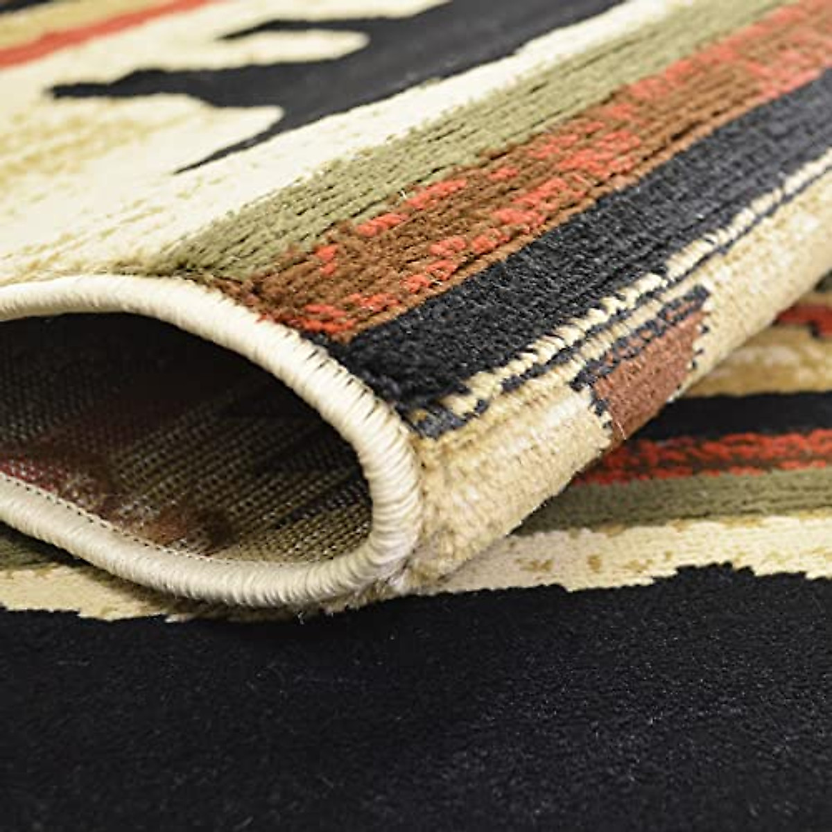 Rustic Lodge, Bear Cabin 5x7 Area Rug, 5'3"x7'3" Multi 7482