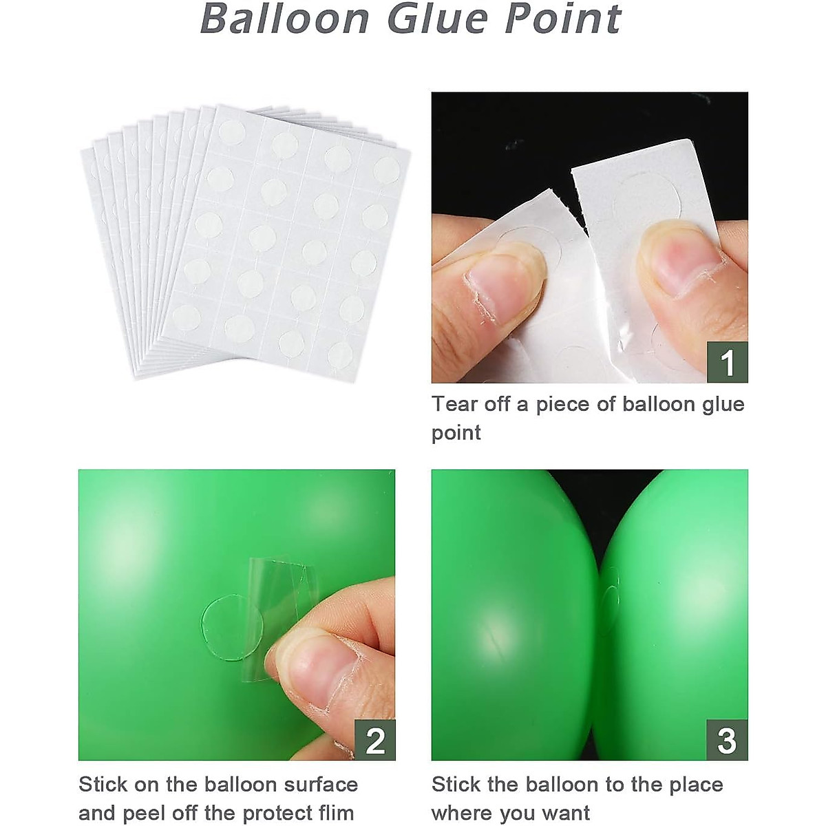 Magipipe 11 Holes Plastic Balloon Sizer Box Cube, Balloon Size Measurement with 200Pcs Balloon Glue Point for Balloon Decorations, Balloon Arches and Balloon Columns