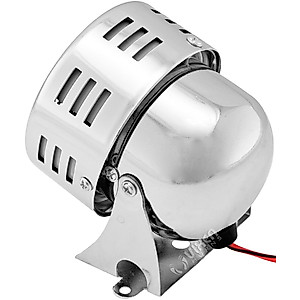 Vixen Horns Loud Electric Motor Driven Horn/Alarm/Siren (Air Raid) Small/Compact Chrome 12V VXS-9060C