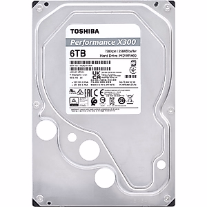Toshiba X300 6TB Performance & Gaming 3.5-Inch Internal Hard Drive – CMR SATA 6 GB/s 7200 RPM 256 MB Cache - HDWR460XZSTA