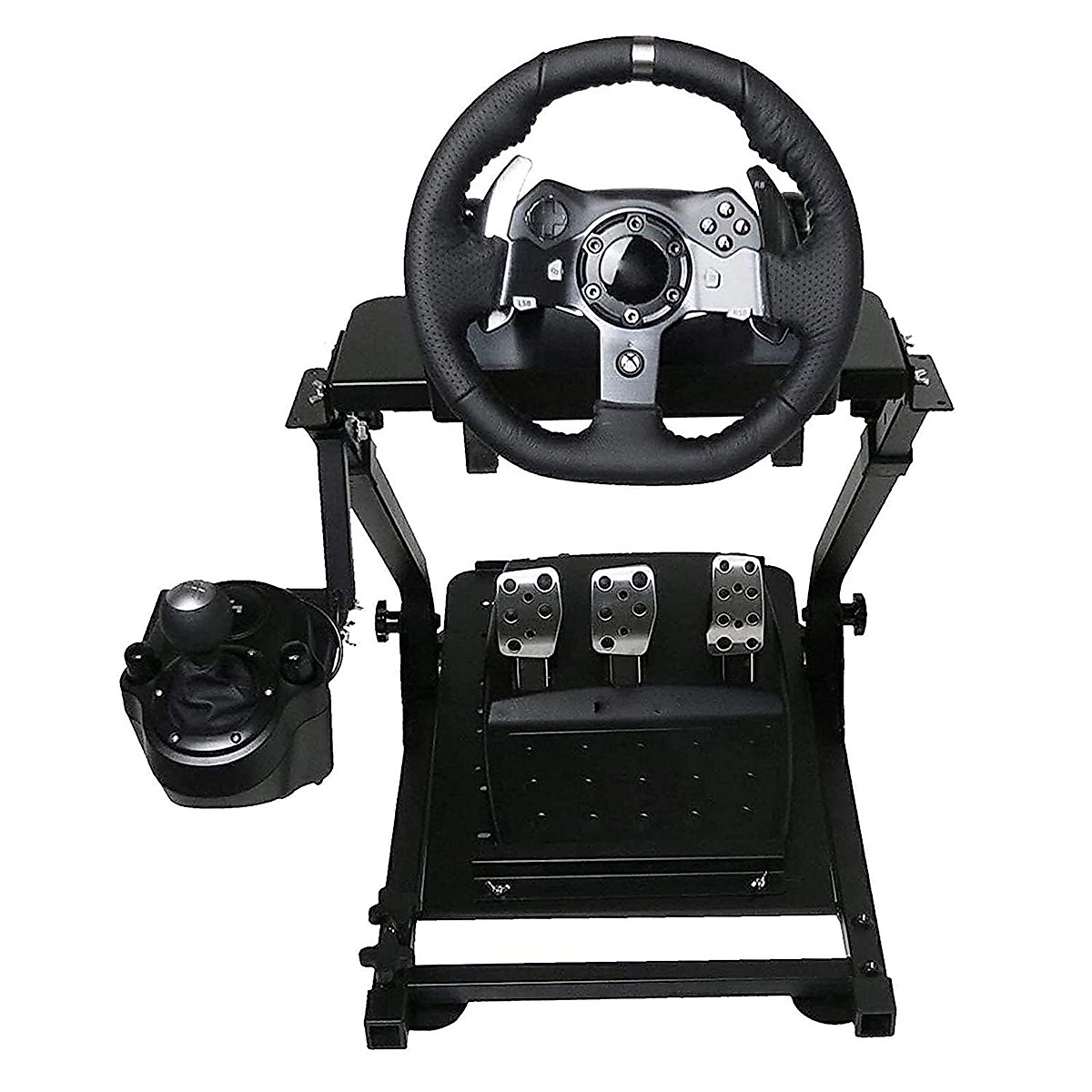 Mrolife G920 Racing Wheel Stand Height Adjustable Racing Stand for Gaming,Driving Simulator Cockpit Compatible with Logitech G25, G27, G29, G920 Gaming Cockpit (Racing Steering Wheel Stand), Black