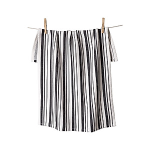 KAF Home Kitchen Towels, Set of 6, Black & White, 100% Cotton, Machine Washable, Ultra Absorbent