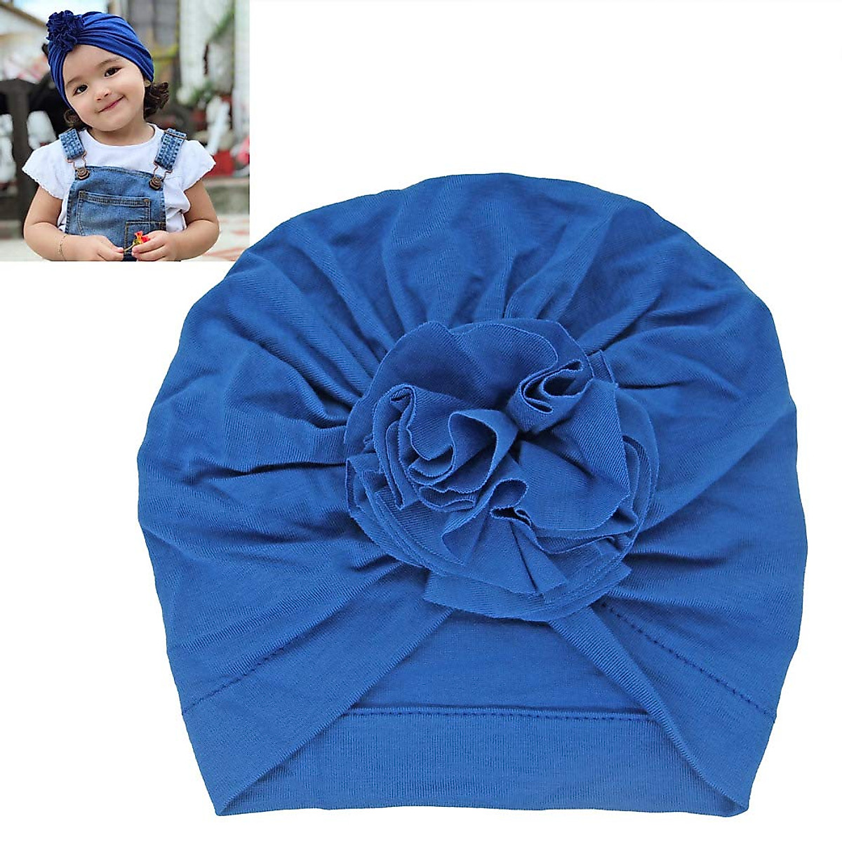 Newborn Baby Head Wrap Hat Infant Cotton Soft Cute Nursery Beanie Headband Top Flower for Boy Girl