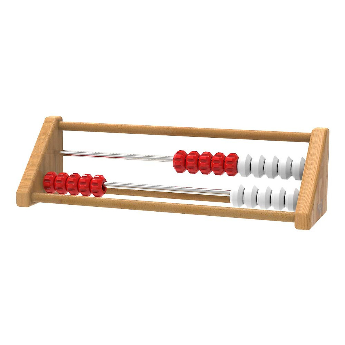 hand2mind 20 Bead Wooden Sensory Rekenrek, Abacus for Kids Math, Math Manipulatives Kindergarten, Counting Rack for Kids, Counters for Kids Math, Educational Toys for Elementary Kids (Set of 1)