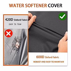 Water Softener Cover-All-Season Use, Water Softener Cover with Split Zipper ,Waterproof , Dustproof, Sun Protection,Suitable for Indoor and Outdoor Use (19.5*20.5*47in,Black)