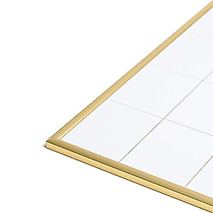 U Brands Magnetic Monthly Calendar Dry Erase Board, 16 x 20 Inches, Gold Aluminum Frame - 364U00-01