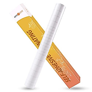 HTVRONT Clear Self-Adhesive Laminating Vinyl Roll-12"x15FT Non Thermal Laminating Film,No Machine Needed Clear Vinyl Laminate for Stickers