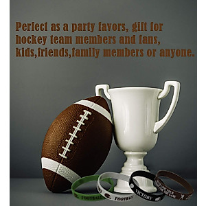 36 PCS Football Motivational Rubber Bracelets - Super Bowl Sports/Football Birthday Party Favors Supplies Decorations Gifts Prize Silicone Wristbands