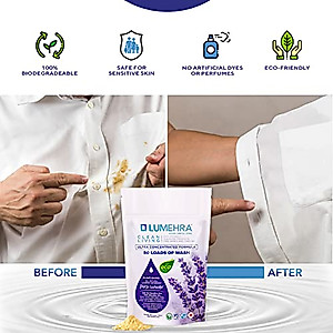 Lumehra Natural Lavender Scent Laundry Detergent Non-Toxic Laundry Detergent Powder Gentle on Sensitive Skin 250g 50 Loads Ultra Concentrated Made in Canada