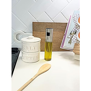 Mud Pie Salt & Pepper Cellar, Off-White, 6" X 3.5" dia