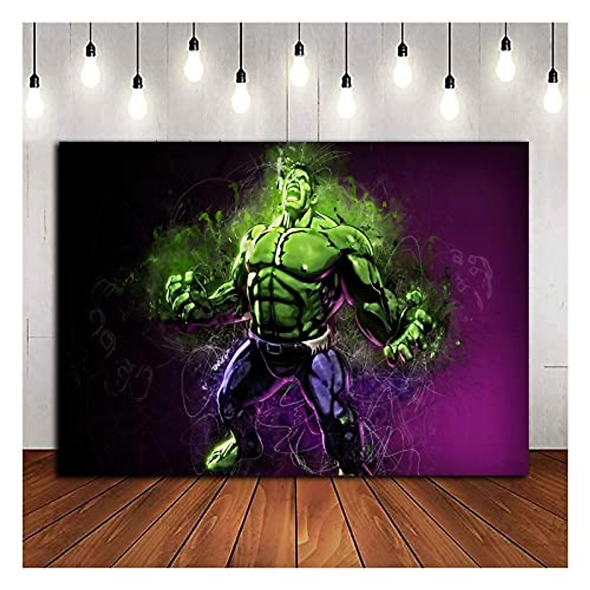 Cartoon Hulk Super Hero Photography Background Great Hulk Photo Backdrops for Baby Shower Children's Birthday Party Photo Booth Studio Props 5x3ft