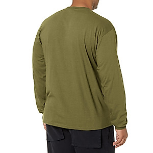 Soffe mens Long-Sleeve Cotton T-Shirt, Olive Drab Green, Large