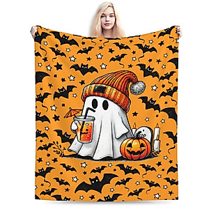 Halloween Blanket for Boys Girls, Haunted Halloween Themed Design Printed Throw Blankets for Kids Lap, Chair Sofa, Warm Soft Cozy Blanket, 40"x 50"