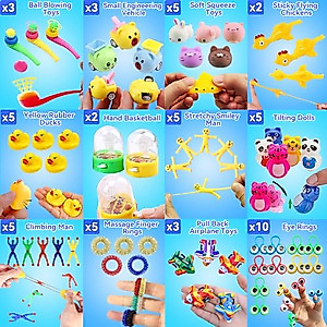 125 Pack Fidget Toys Assortment for Kids 4-8-12,Stress&Anxiety Relief Toys for Party Favors,Treasure Box Fillers,Classroom Prizes Rewards,Carnival,Pinata Stuffers