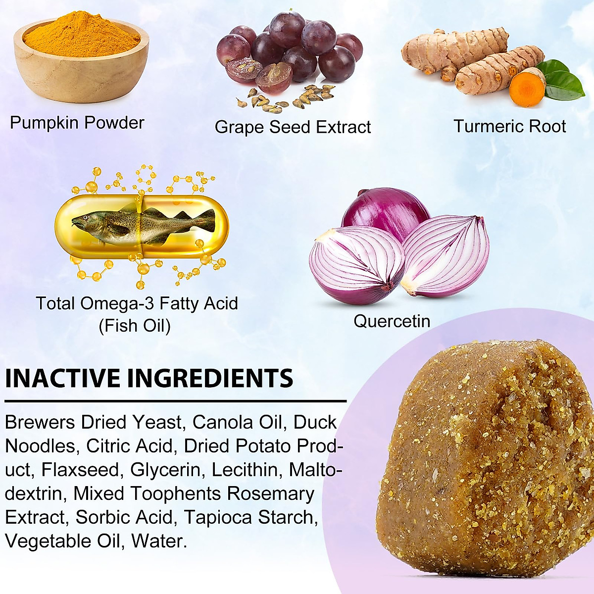 CLOXENY Dog Allergy Relief Chews,Dog Allergy Chews Itchy Skin Treatment with Omega 3 & Pumpkin,Salmon Oil Digestive Health,Dog Allergy Supplements,Dog Anti Itch Support,Peking Duck Flavor,30 Count