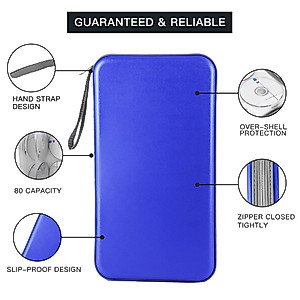 UYYE Auto Car CD case，72 Capacity Plastic CD/DVD Protective Case Storage Organizer，Portable CD/VCD/DVD Storage Case，Car Interior Accessories with Hard Plastic Protective Holder for CD Storage（Blue）