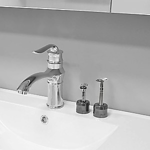 Linkidea 2 Pack Safety Razor Stand, Opening Dia 0.7" (18.5mm) Men Shaving Stand for Bathroom Countertop Compatible with Gillette SkinGuard (Dark Grey)