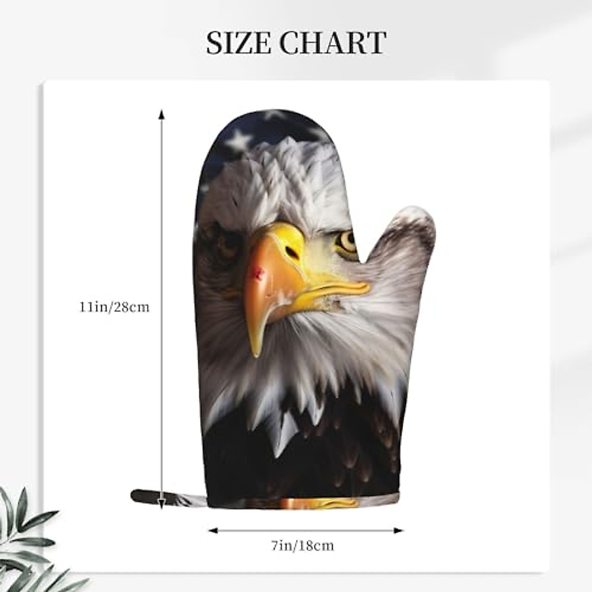 America Flag and Eagle Printed Oven Mitts Heat Resistant Oven Gloves Non-Slip Silicone Kitchen Gloves for Cooking Baking BBQ Gloves 1 Pair